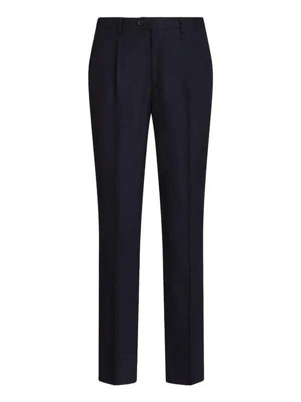 Etro Trousers In Stretch Wool - Blue