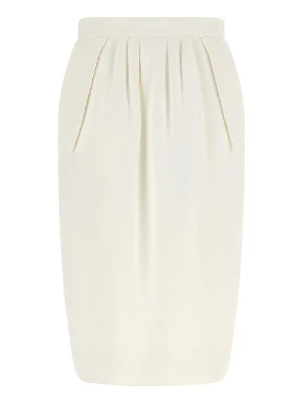 Stella McCartney High Waist Midi Pencil Skirt - White