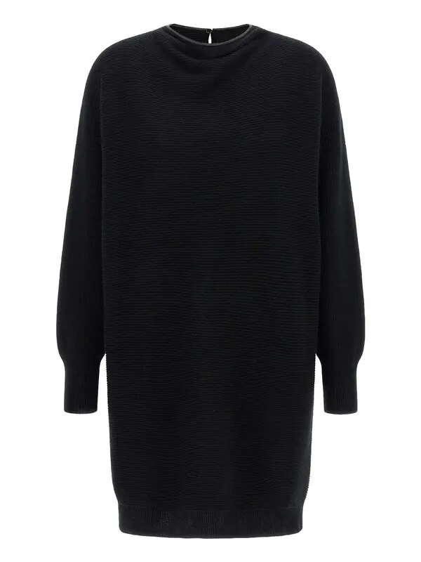Brunello Cucinelli Precious Collar' Dress - Black