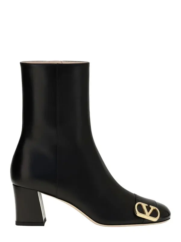 Valentino Garavani Veeside Leather Ankle Boots - Black