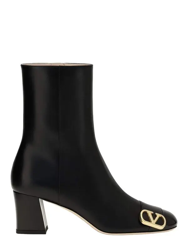 Valentino Garavani Veeside Leather Ankle Boots - Black