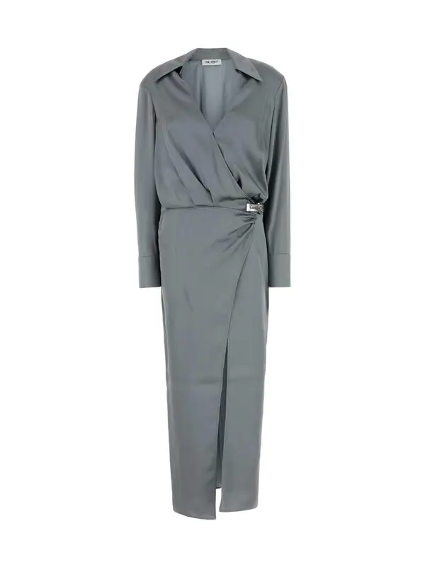 Attico Satin Dress - Gray