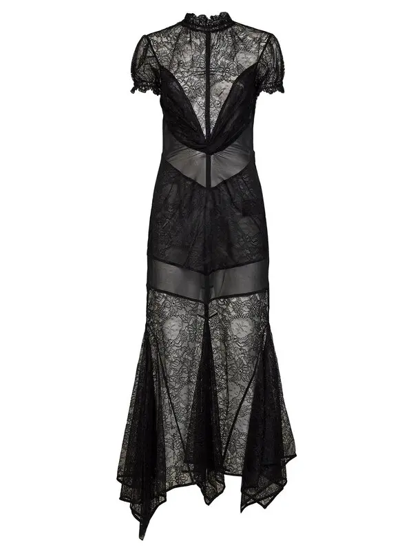 Attico Lace Asymmetric Maxi Dress - Multicolor