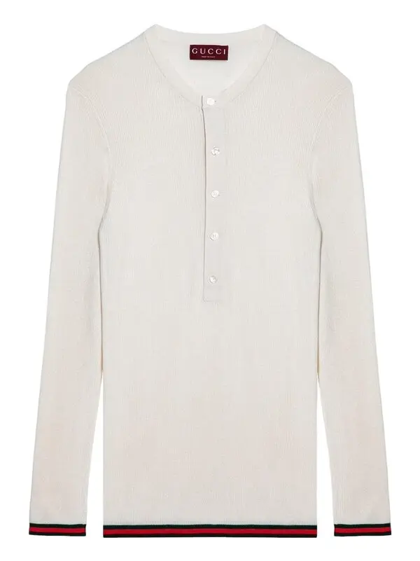 Gucci Silk Jersey With Web Ribbon - White