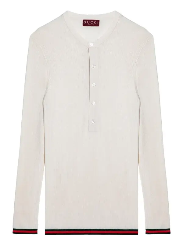 Gucci Silk Jersey With Web Ribbon - White