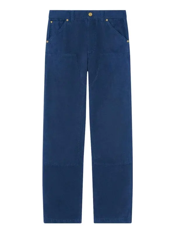 Versace Petrol Cotton Carpenter Trousers - Blue