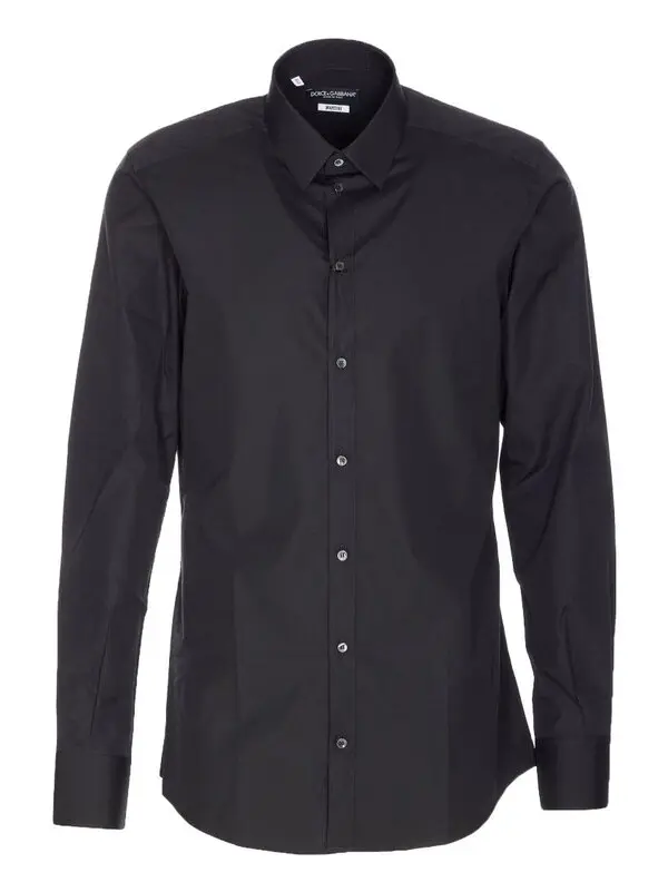 Dolce & Gabbana Stretch Cotton Gold-fit Shirt - Black