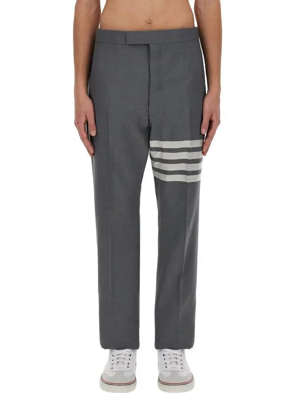 Thom Browne Classic Pants With Martingale - Gray