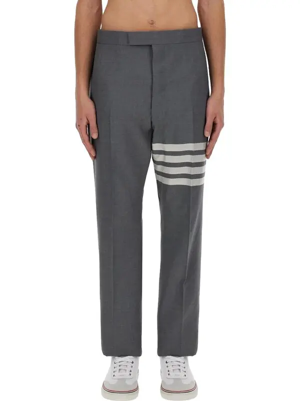 Thom Browne Classic Pants With Martingale - Gray