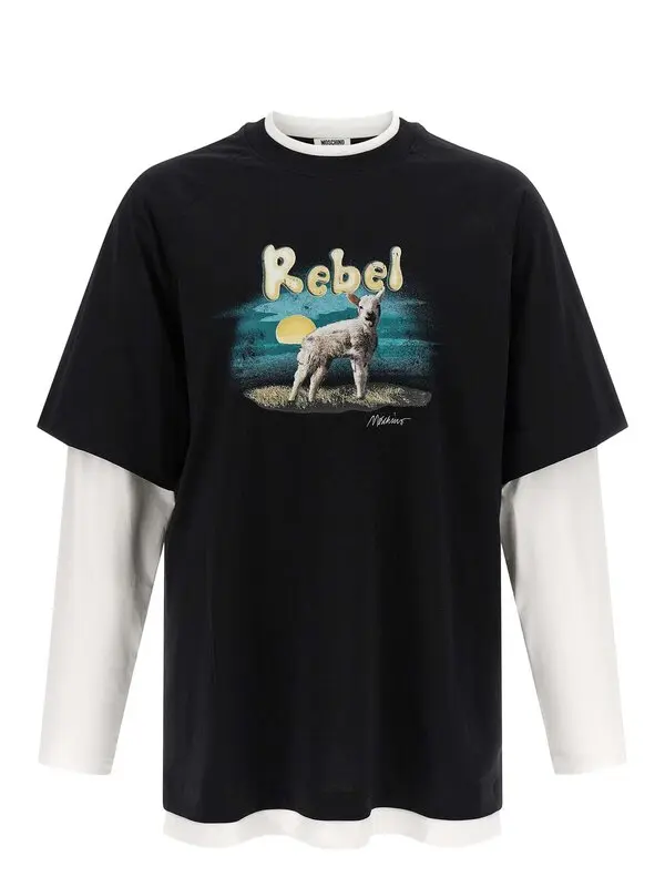 Moschino Double Layer 'rebel' T-shirt - Multicolor