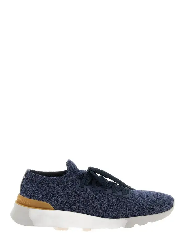 Brunello Cucinelli Jacquard Knit Sneakers - Blue