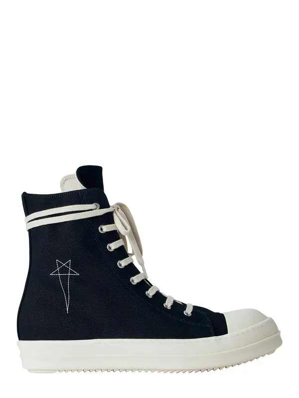 Rick Owens High-top Canvas Sneakers - Black