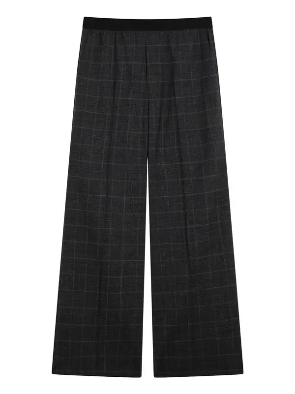 Balenciaga Dark Grey Tartan Trousers - Gray