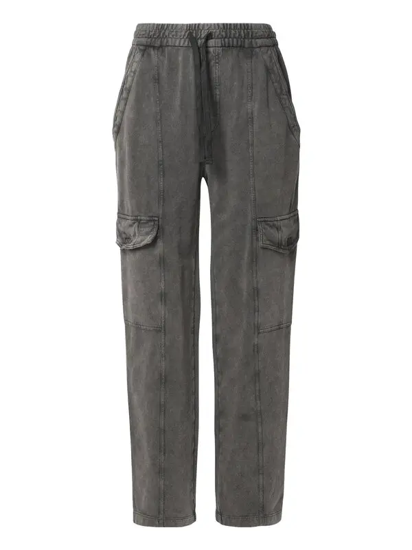 Isabel Marant Étoile Cotton Cargo Jogger Pants - Black