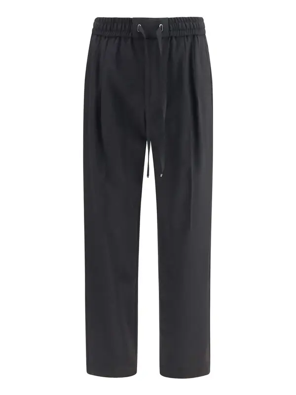 Dolce & Gabbana Wool Gabardine Jogger Pants - Black