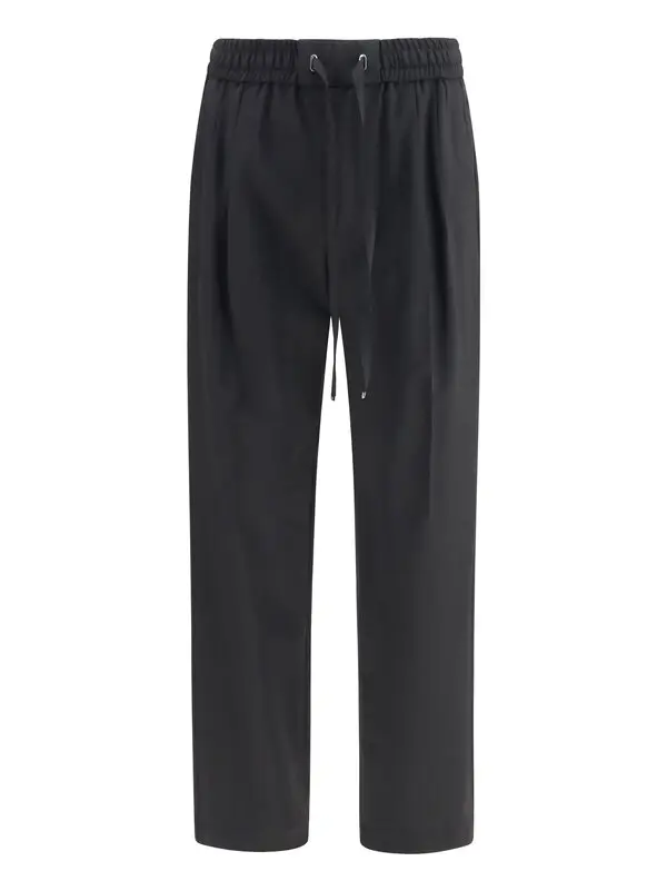 Dolce & Gabbana Wool Gabardine Jogger Pants - Black
