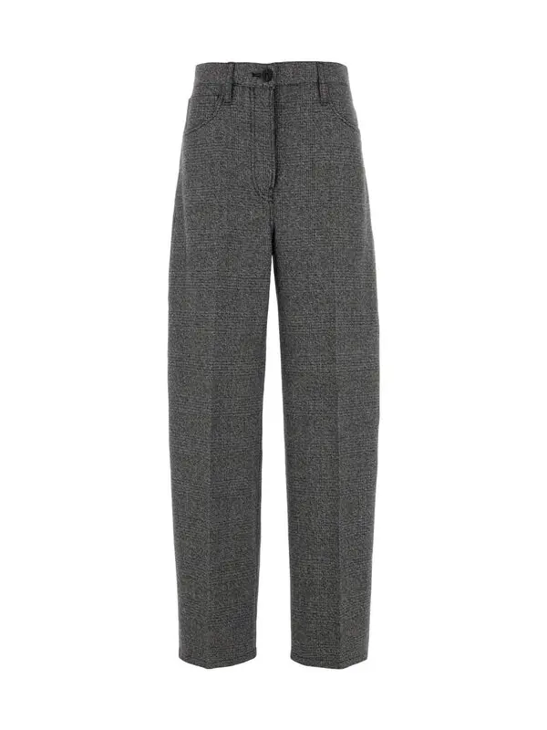 Prada Embroidered Glencheck Pant - Multicolor