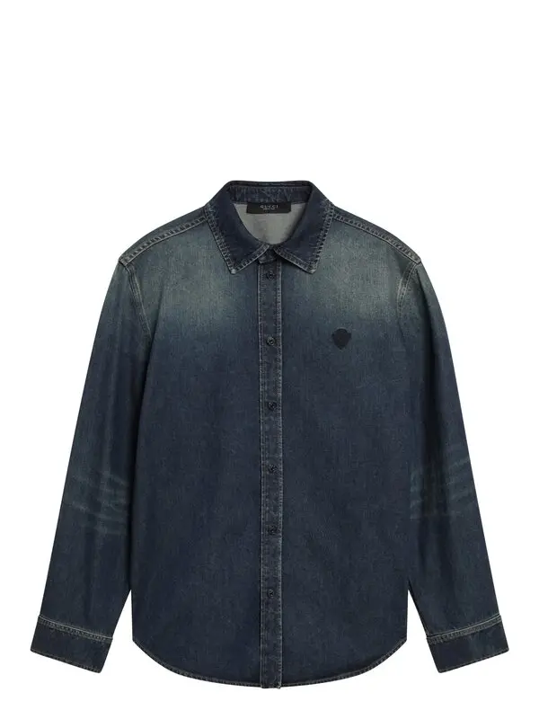 Gucci Denim Shirt With Washed Effect - Blue