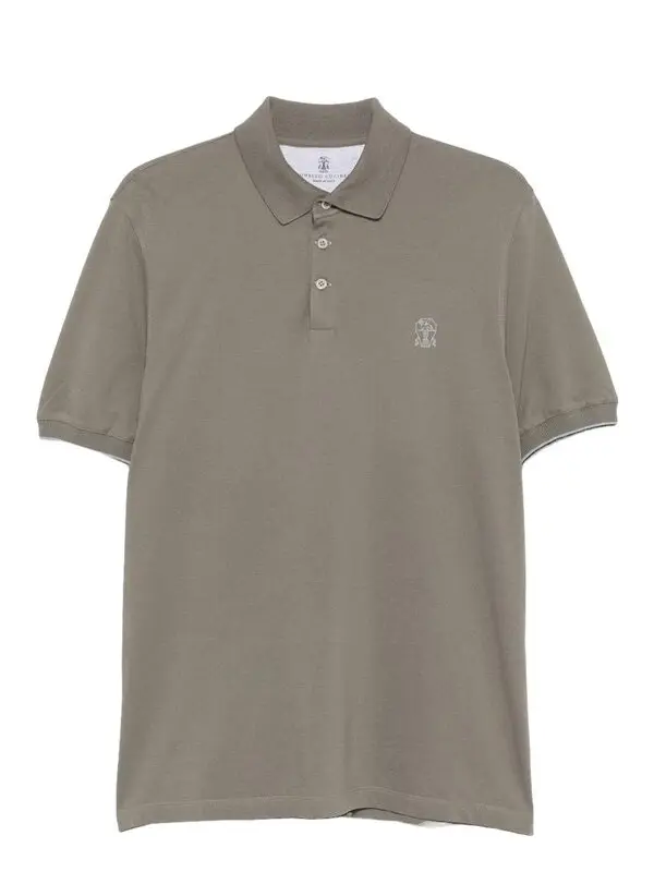 Brunello Cucinelli Logo Cotton Polo Shirt - Multicolor