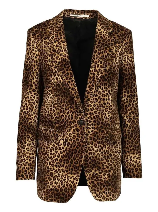 Tagliatore Single-breasted Animalier Cotton Blazer - Multicolor