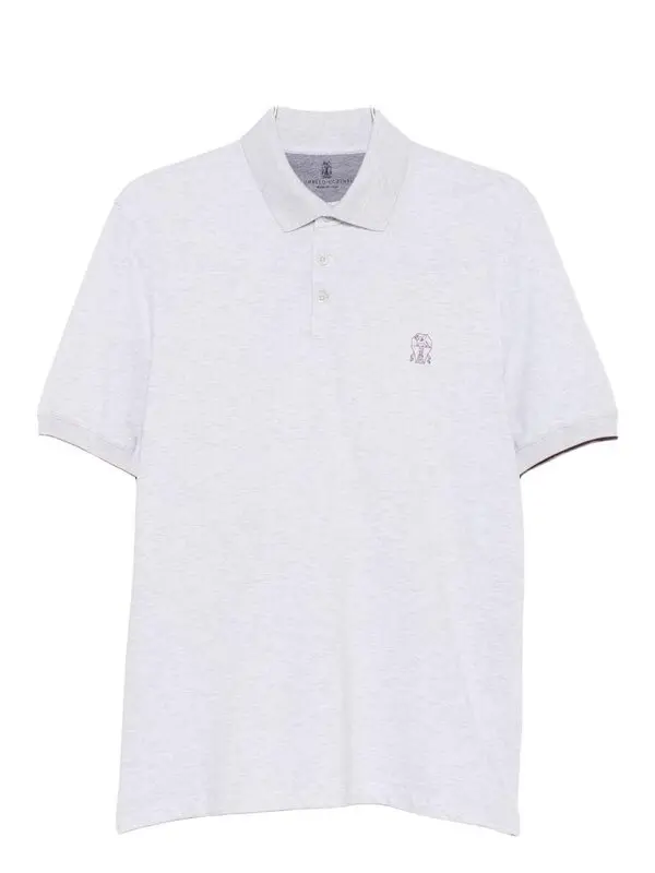 Brunello Cucinelli Logo Cotton Polo Shirt - Multicolor