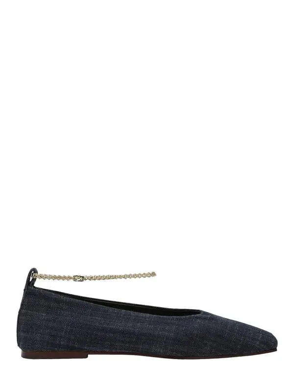 MARIA LUCA Navy Denim Augusta Ballerina - Blue