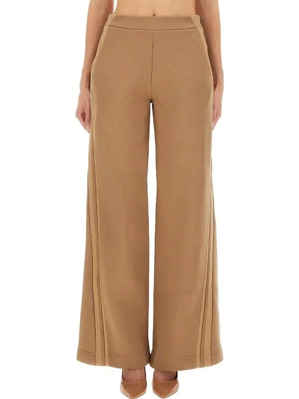 Max Mara Cotton Wide Leg Pants - Cream