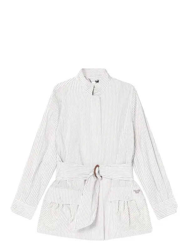 Fendi Striped Cotton And Silk Blouson - Cream