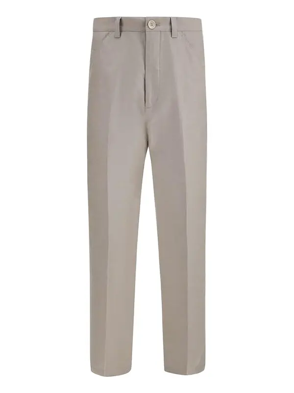 Brunello Cucinelli Cotton And Linen Trousers - Multicolor