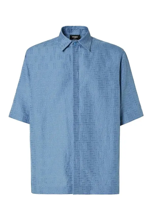 Fendi Light Ff Jacquard Linen Shirt - Blue