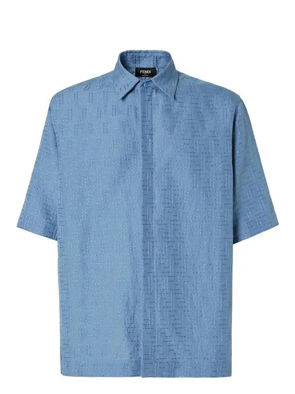 Fendi Light Ff Jacquard Linen Shirt - Blue