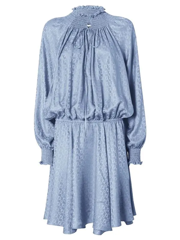 Fendi Jacquard Silk Dress - Red