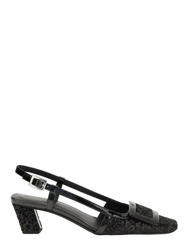 ROGER VIVIER Belle Vivier Shiny-effect Slingback Pumps - Black