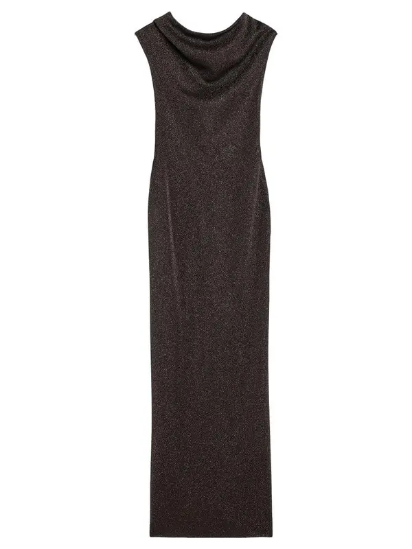 Max Mara Dress In Viscose And Lurex Yarn - Brown