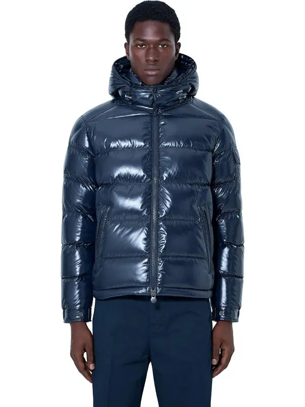Moncler Maya Hooded Short Down Jacket - Blue