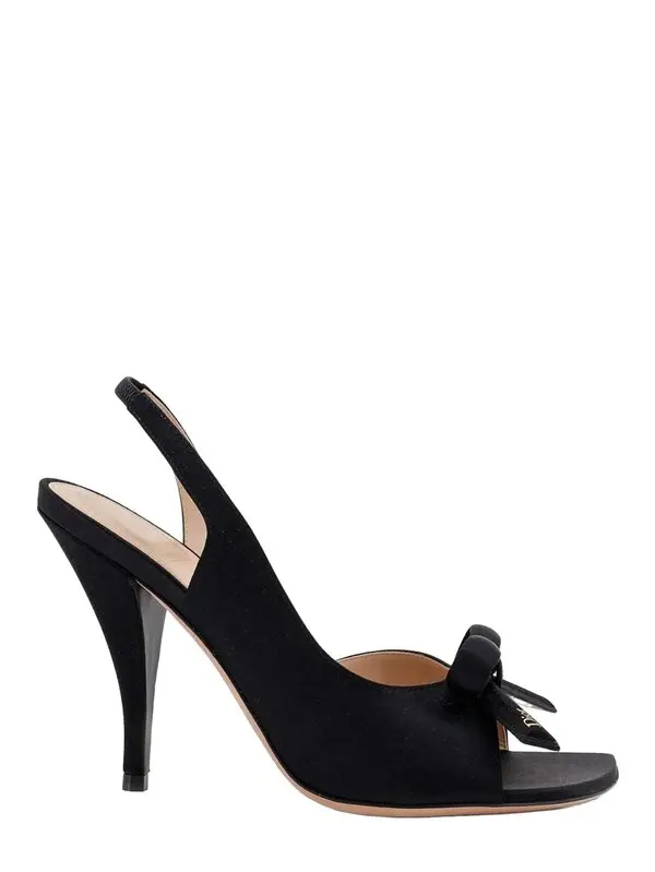 Dior Satin Bow Slingback Sandals - Multicolor
