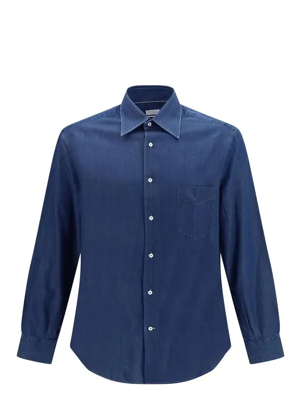 Brunello Cucinelli Lightweight Denim Shirt - Blue