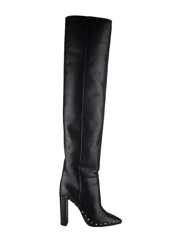 Saint Laurent Leather 76 Boots - Black