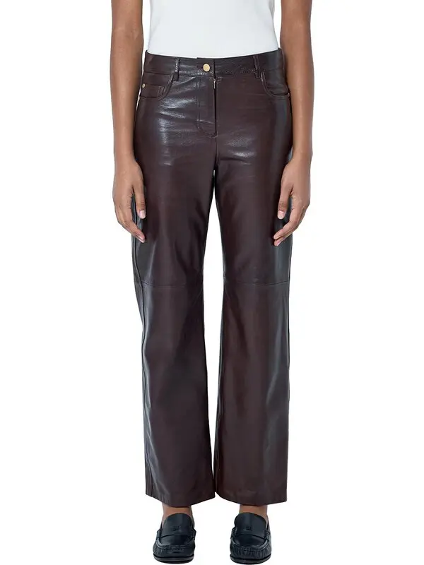 Max Mara Leather Wide-leg Trousers - Multicolor
