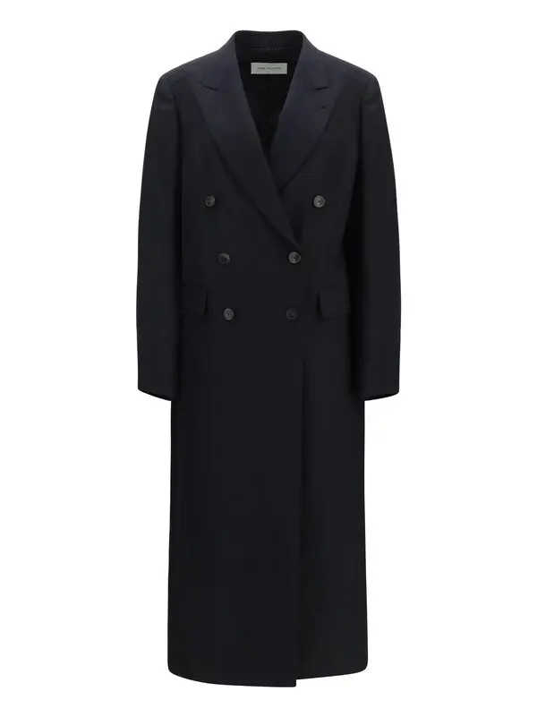 Dries Van Noten Long Wool Overcoat - Black