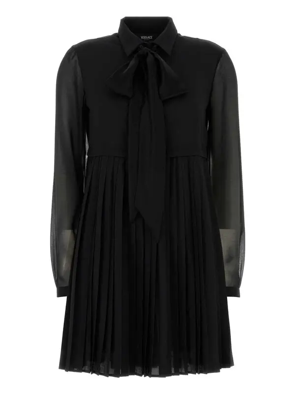 Versace Crepe Mini Dress - Black