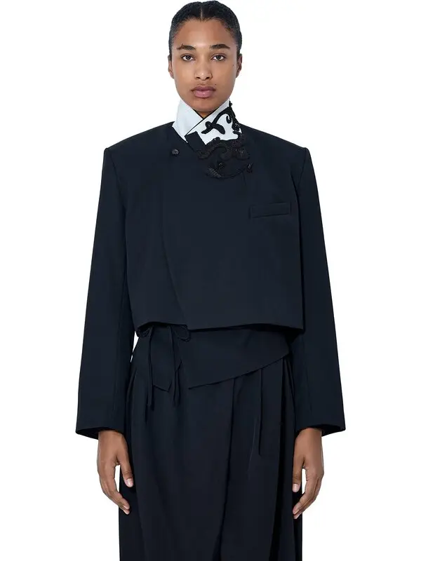 Dries Van Noten Bosea Wool Cabardine Blazer - Black