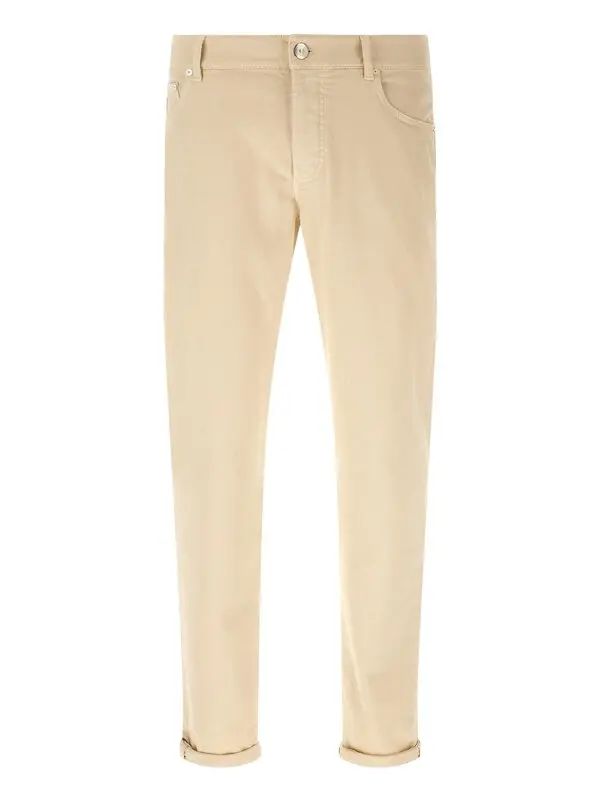 Brunello Cucinelli Logo Embroidery Jeans - Cream