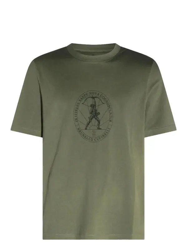 Brunello Cucinelli Logo Cotton T-shirt - Multicolor