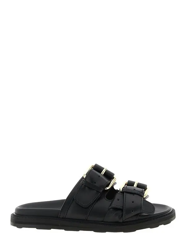 Moschino Double Strap Sandals - Black