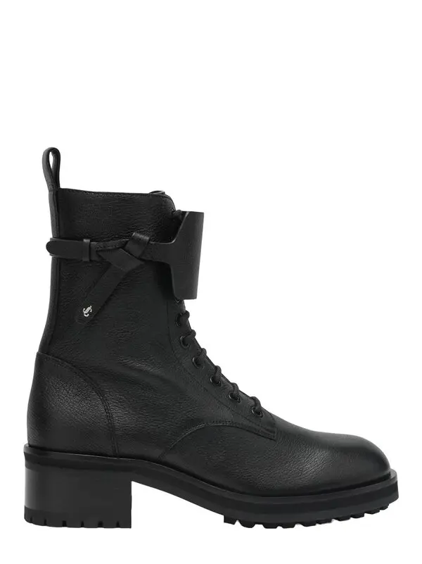 JIMMY CHOO Rosabel Flat Leather Ankle Boots - Black