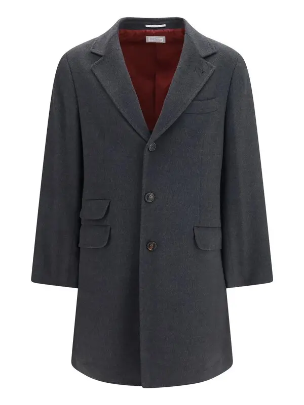 Brunello Cucinelli Cashmere Overcoat - Gray