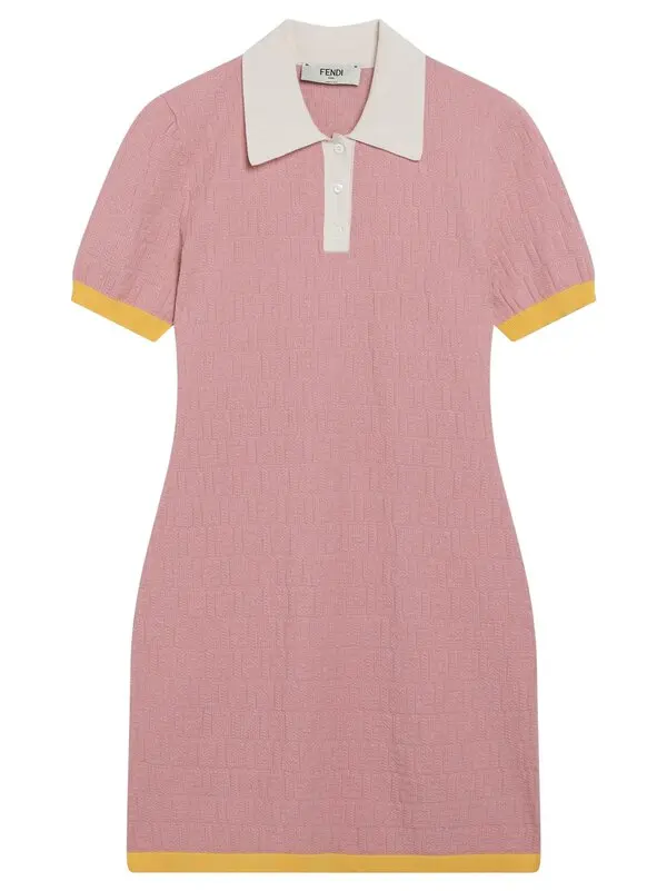 Fendi Ff Jacquard Polo Dress - Pink