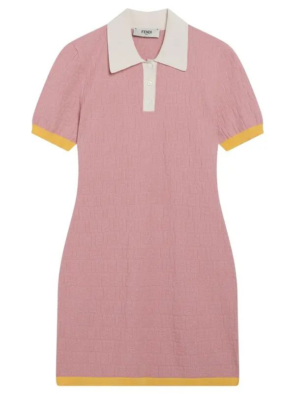 Fendi Ff Jacquard Polo Dress - Pink