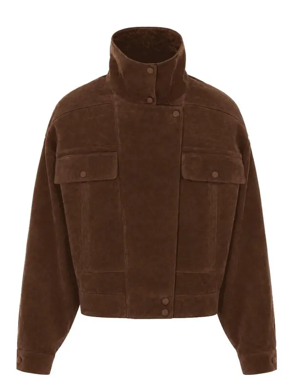 Saint Laurent Crosta Leather Vintage Bomber - Brown